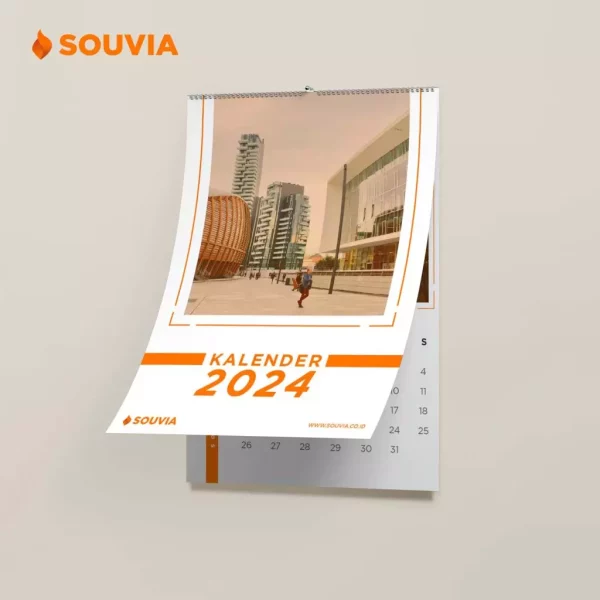 Kalender Dinding Bulanan 2024 Cetak dengan Cover - SOUVIA