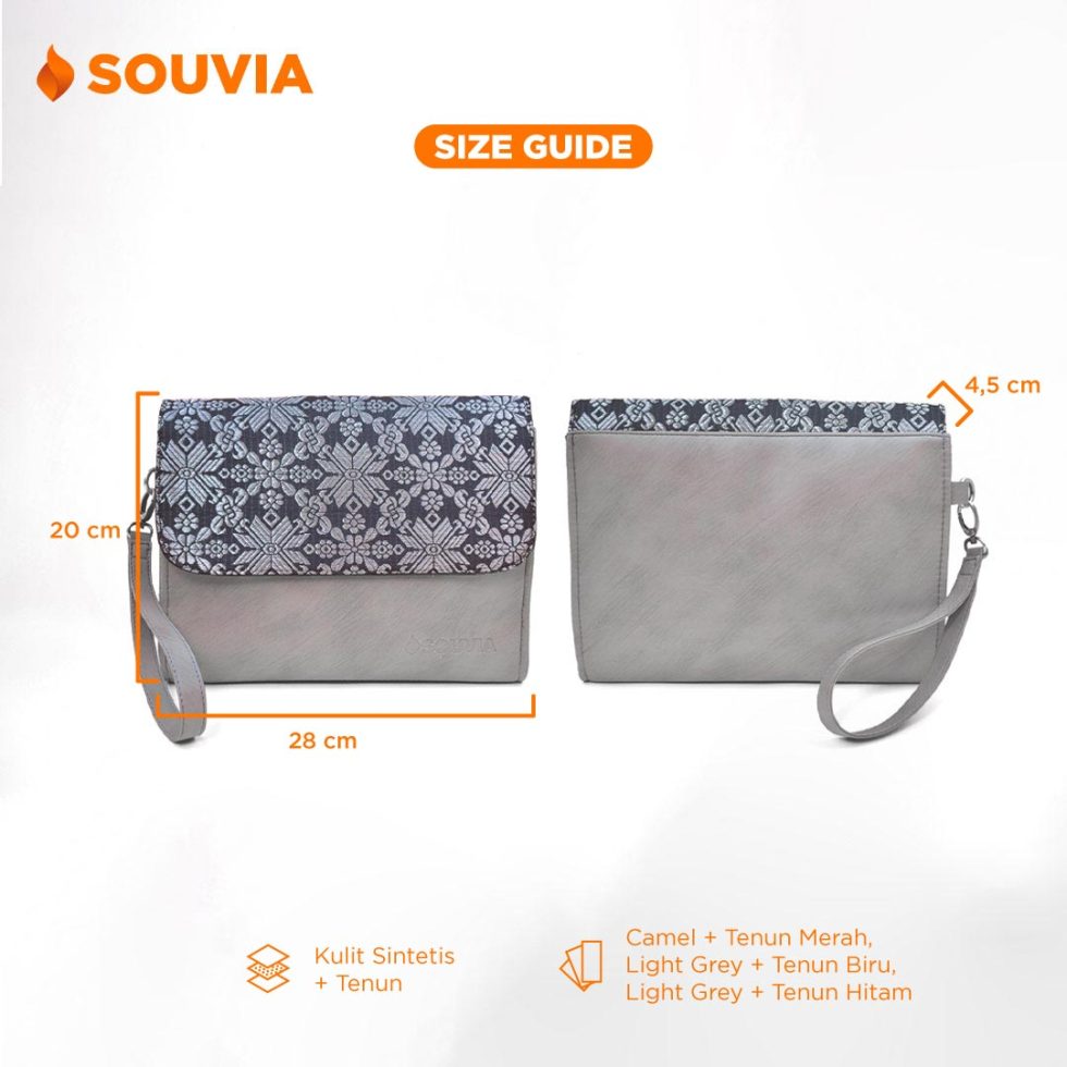 Clutch Tenun Souvenir Kantor Unik dengan Kulit Sintetis - SOUVIA