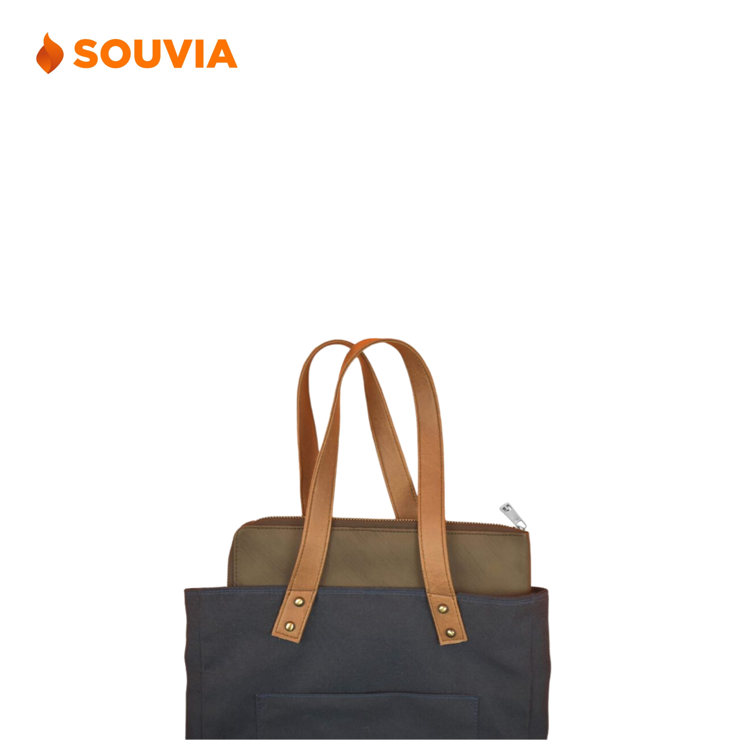 Tas Tote Bag Kanvas Resleting untuk Souvenir Kantor - SOUVIA