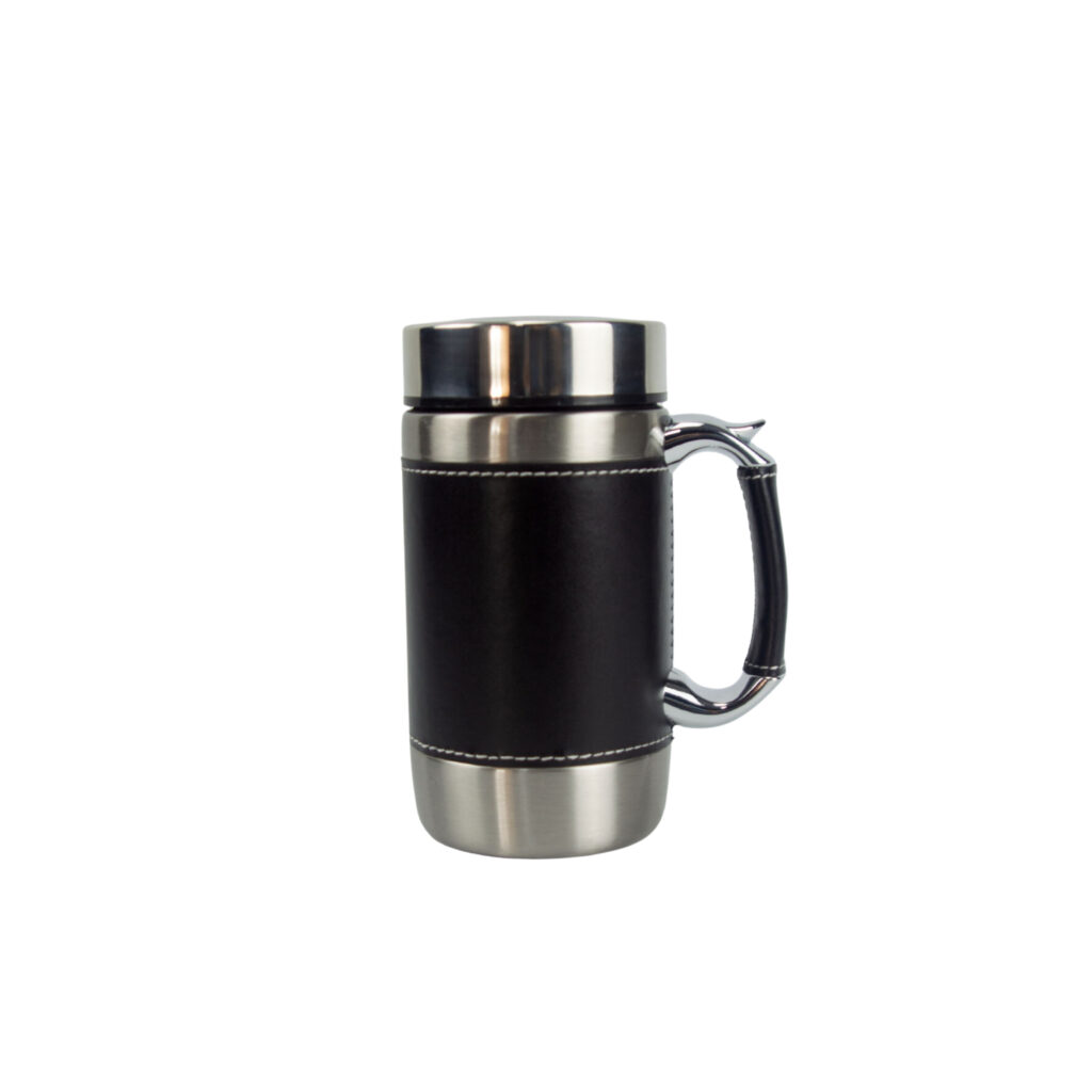 Rekomendasi Mug Stainless Aksen Kulit Bisa Digrafir - Souvia