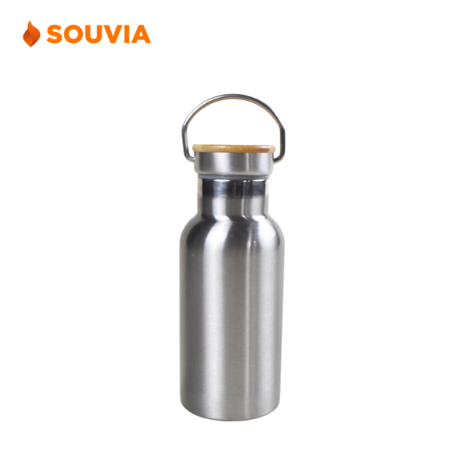 Tumbler Tutup Kayu Stainless Hadiah Kantor Berguna - SOUVIA