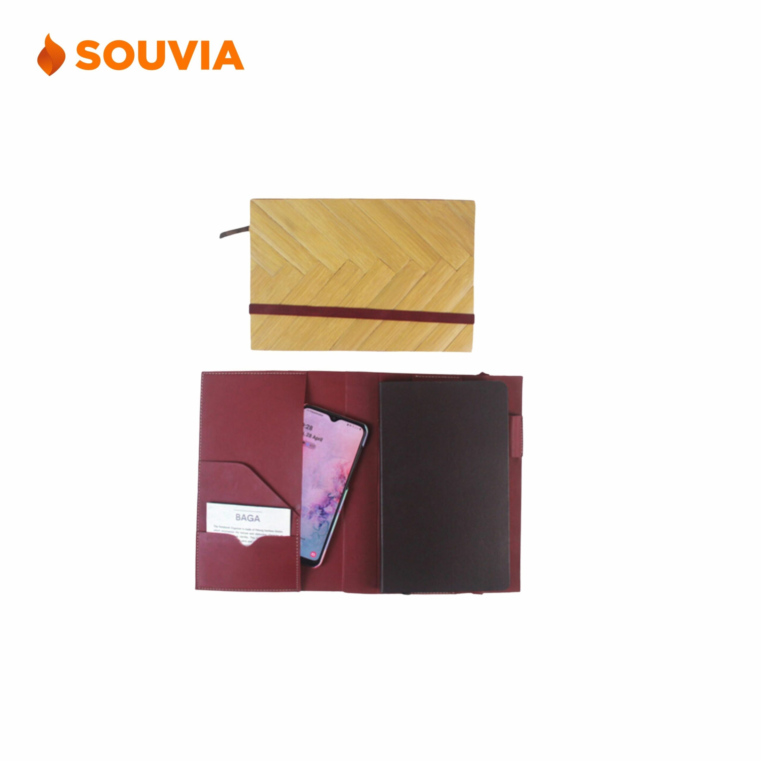 Buku Agenda Kaisae Cover Bambu Souvenir Kantor - SOUVIA